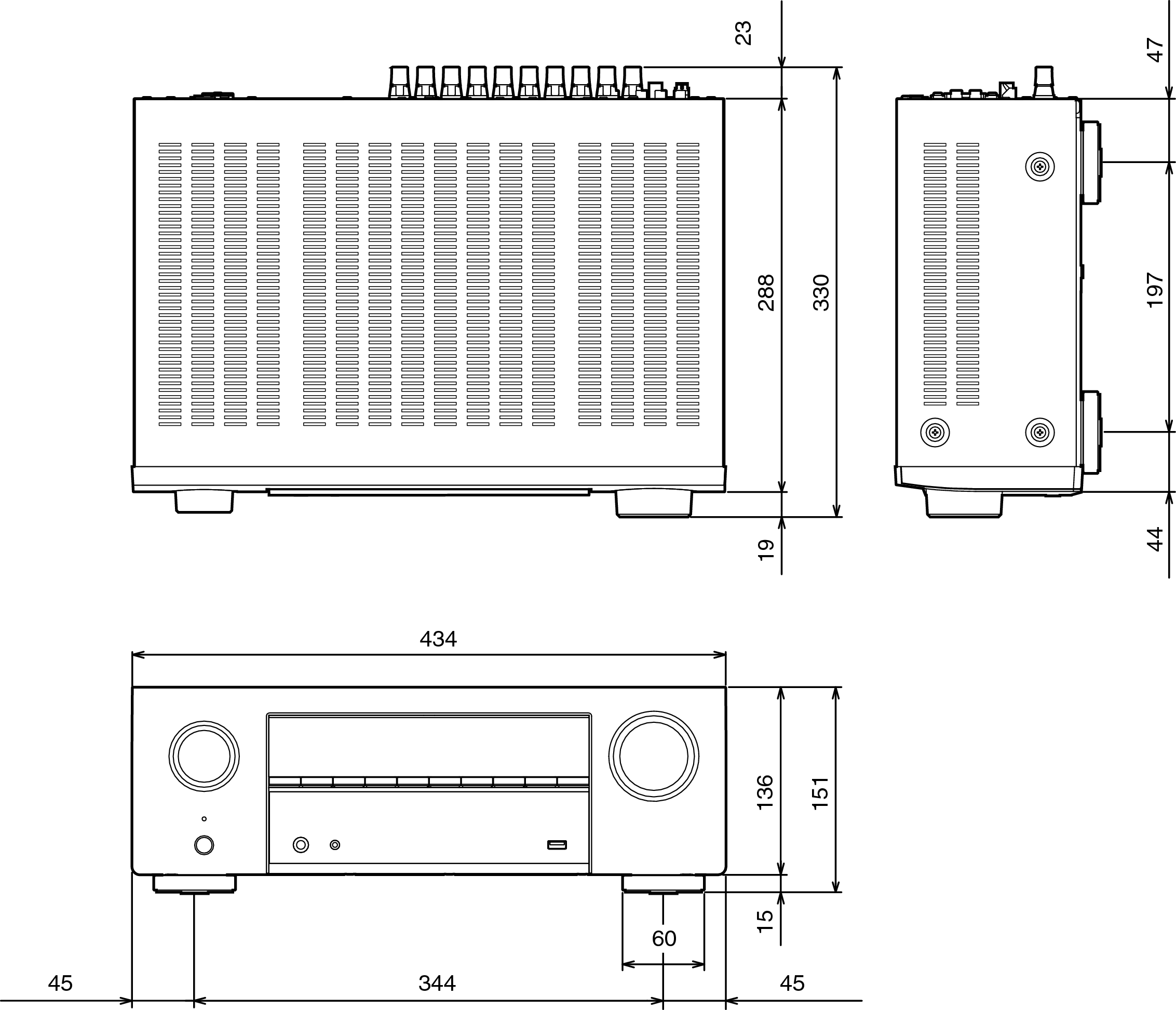 Dimensions / Weight AVR-X580BT