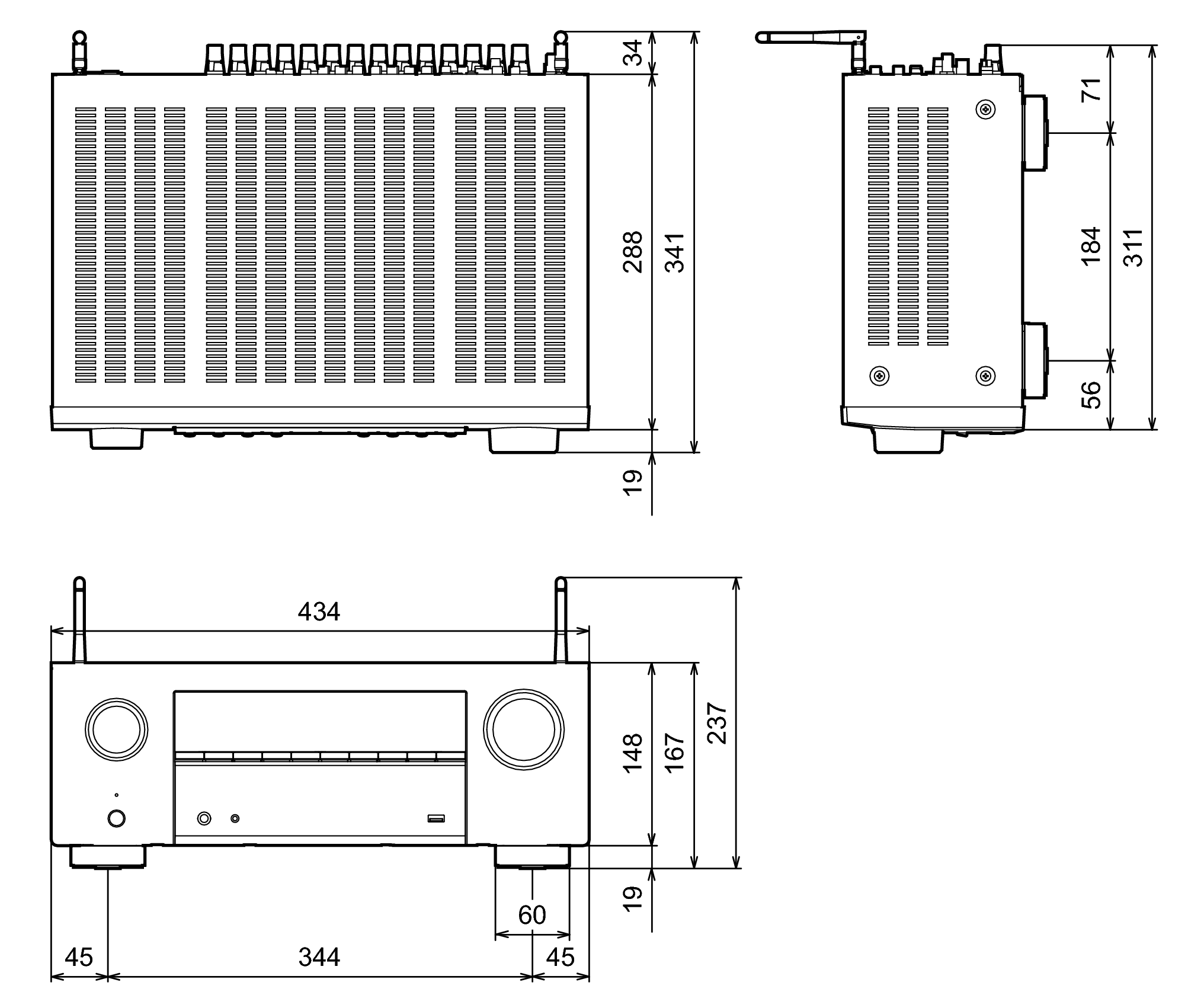 Dimensions / Weight AVR-X2800H